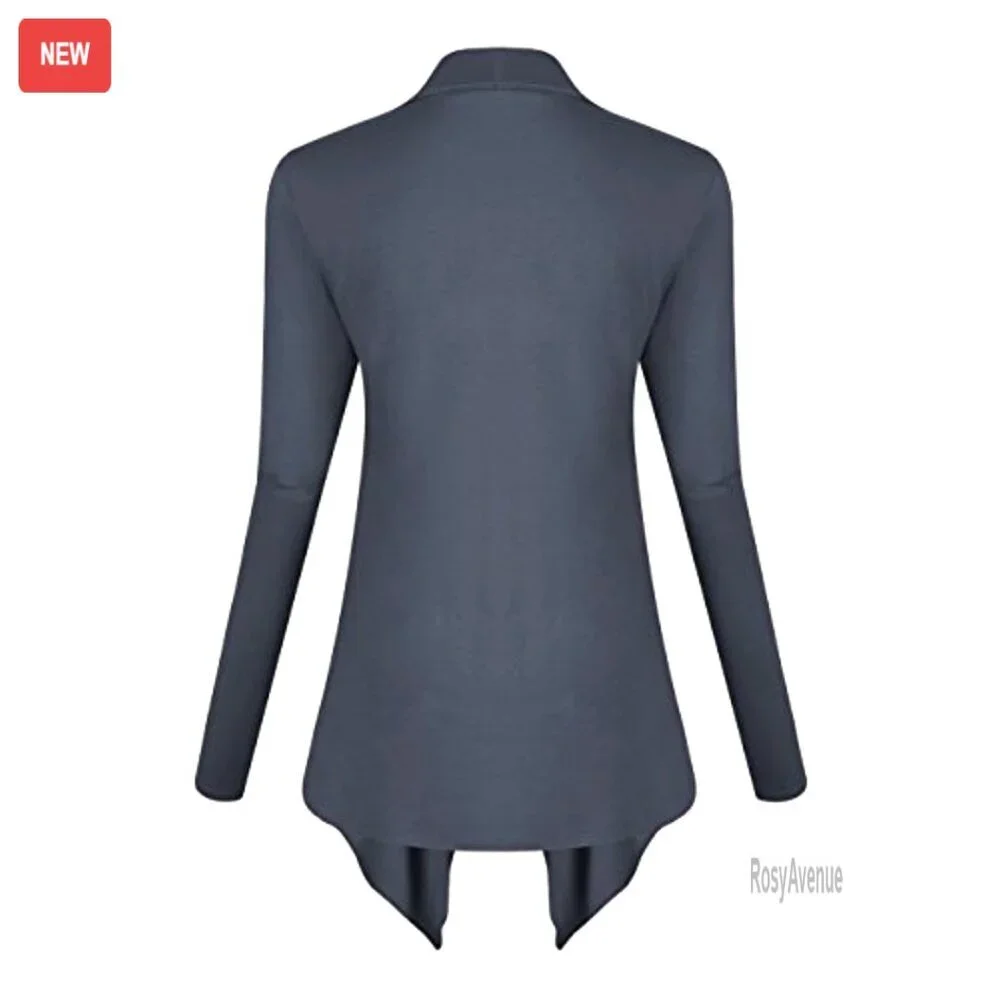 Sweaters | Drape Front Open Cardigan Long Sleeve Irregular Hem ...